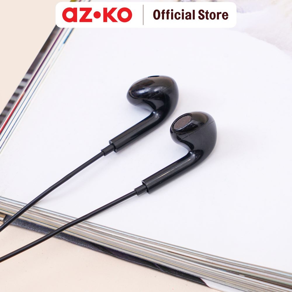 Jual AZKO Ataru Earphone Type C - Hitam In Ear Headphones Kabel Headset ...