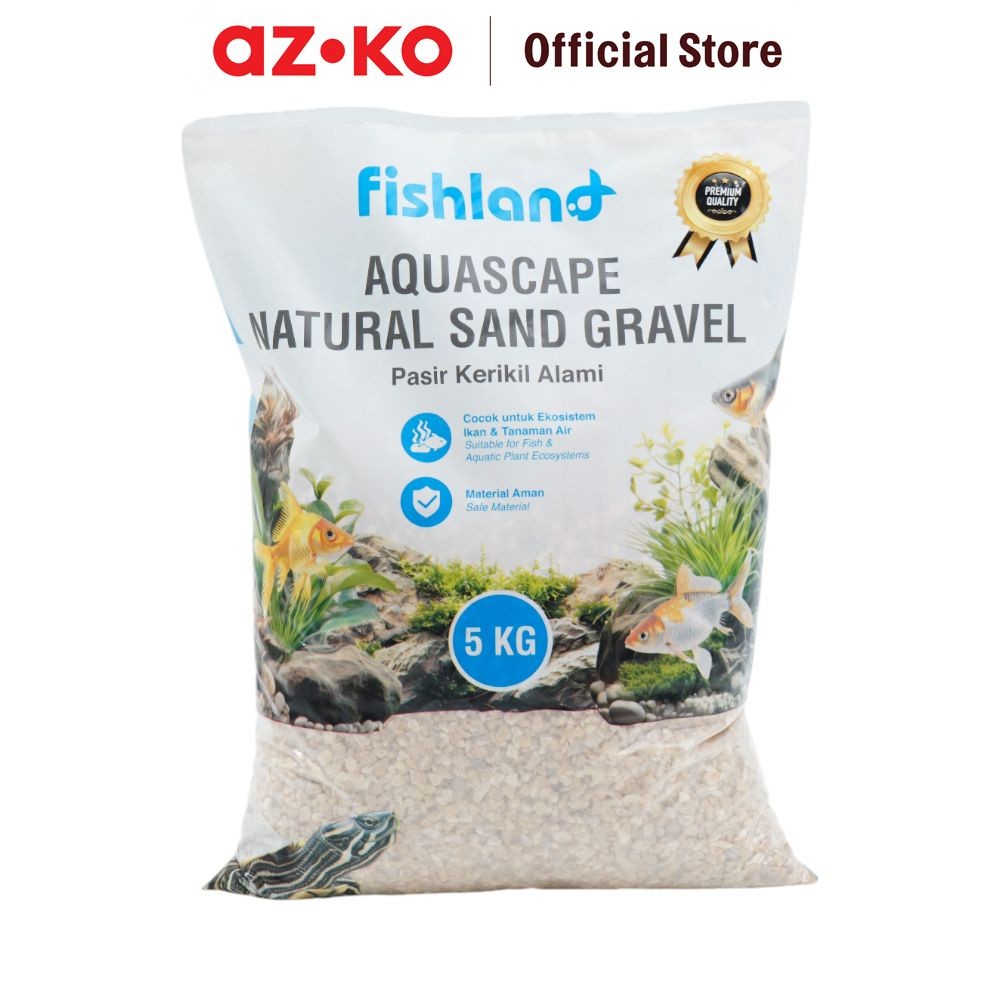 Jual AZKO Fishland 5 Kg Pasir Kerikil Alami Aquarium White Beach 2-4 Mm ...