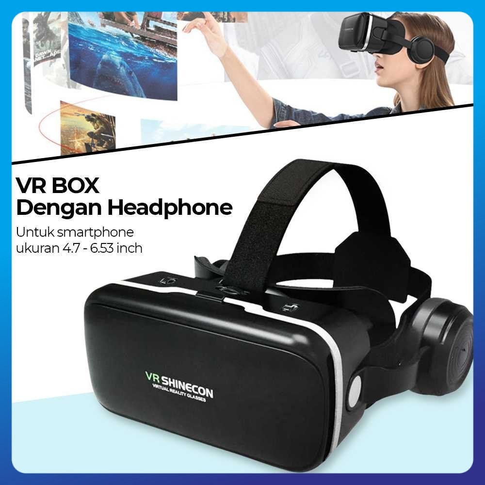 Jual VR Box Untuk Semua Hp Virtual Reality Glasses dengan Headphone | Shopee Indonesia