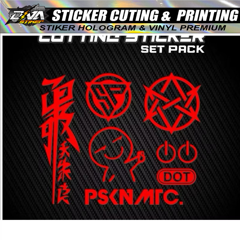Jual Sticker cutting pack kanji china jepang logo sp bulat bibtang emot ...