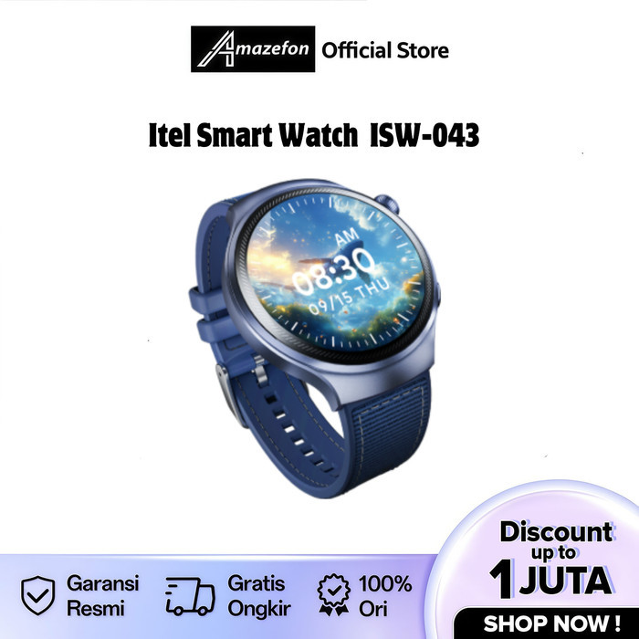 Jual ITEL Smart Watch ISW-043 AMOLED Touch Screen IP68 Jam Tangan Pria ...
