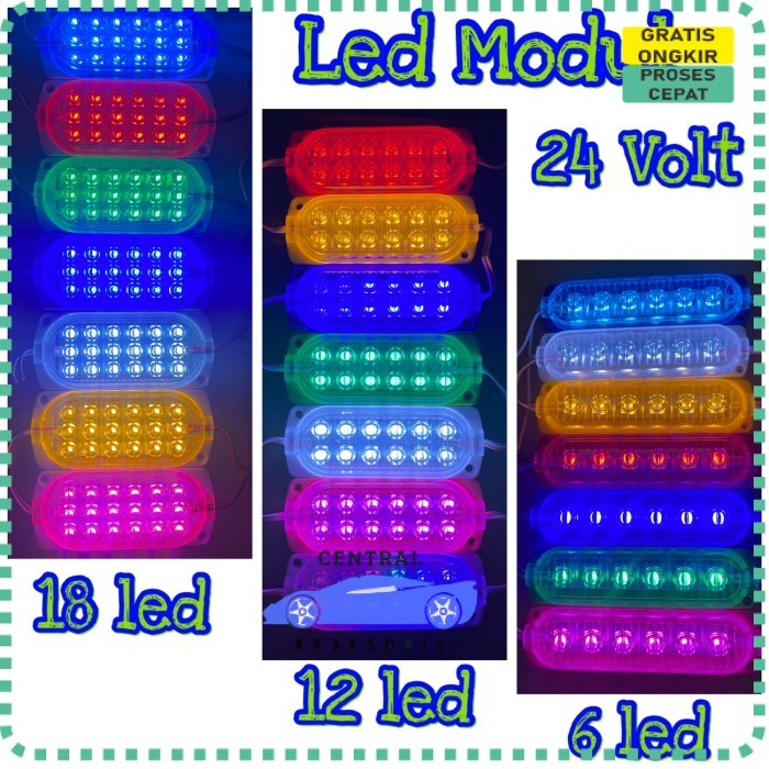 Jual (IJT) Lampu LED Ultrasonic 24 Volt Led Modul 24v 6 led 12 led 18 led - Merah Muda, 6 Led ...