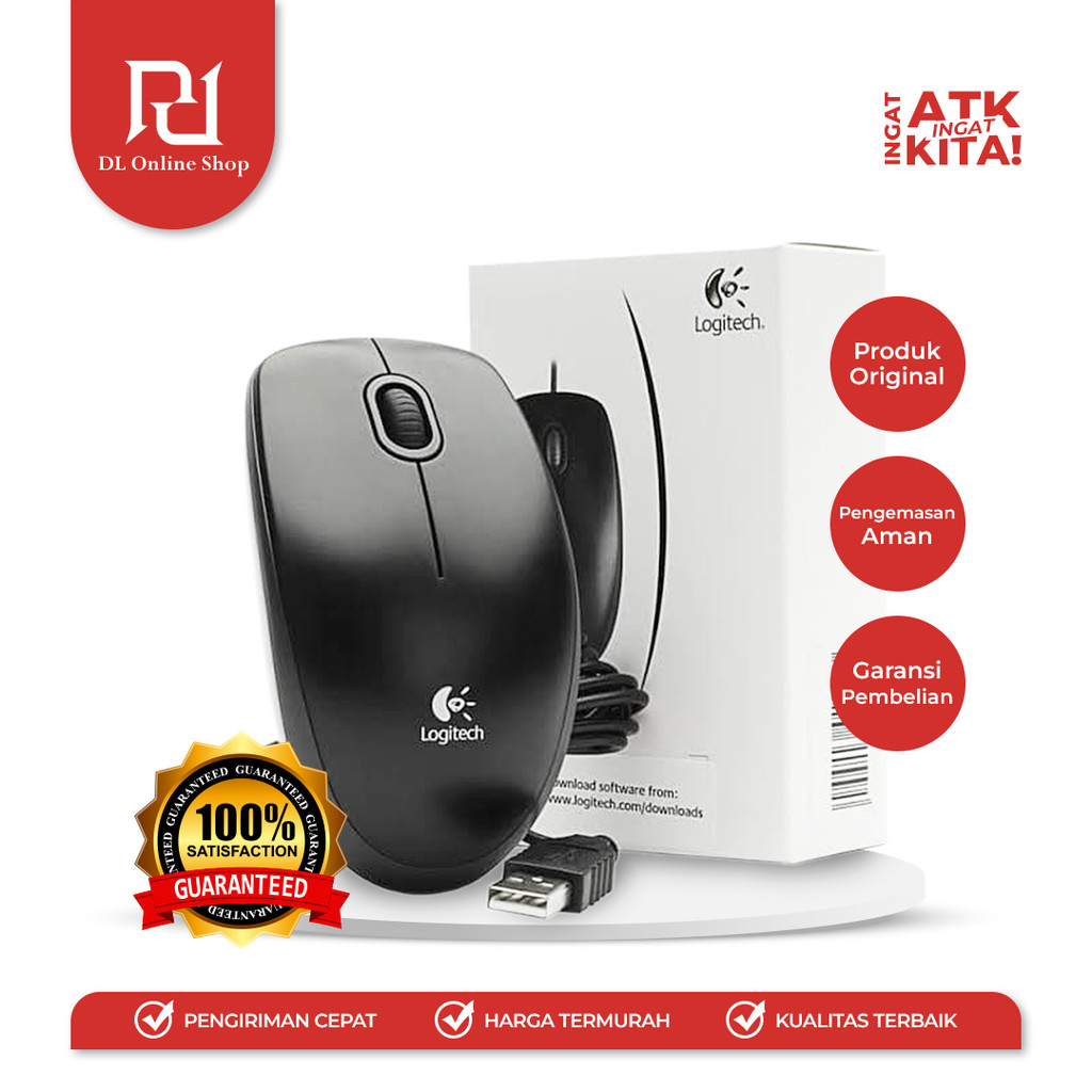 Jual LOGITECH MOUSE CABLE B100 (1PC) | Shopee Indonesia