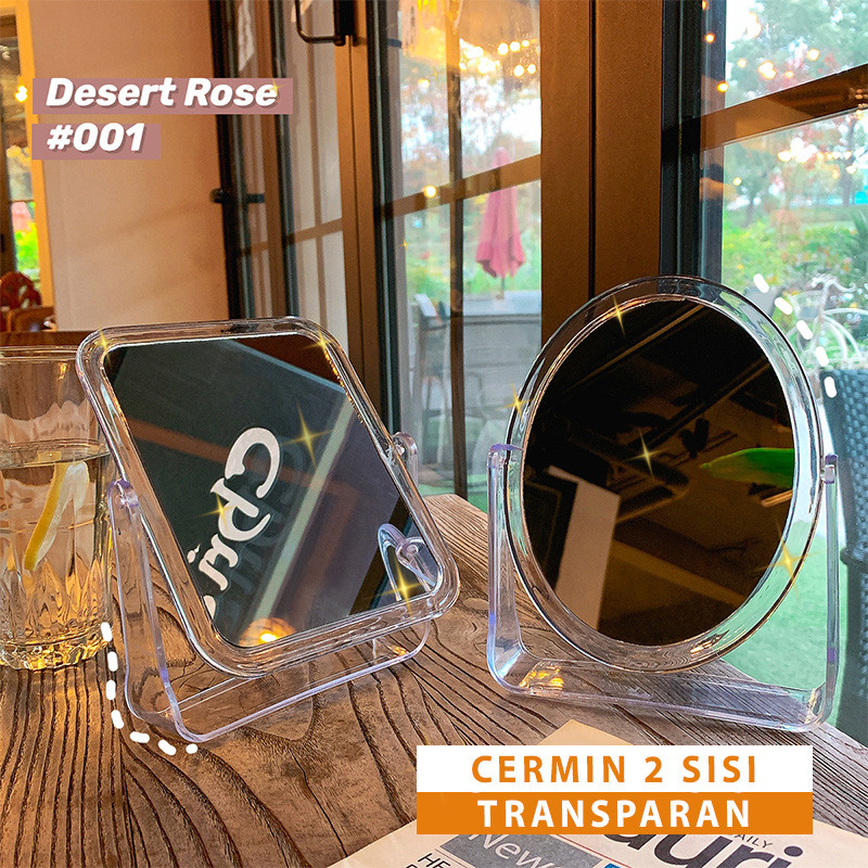 Jual Cermin Rotary Dua Sisi Transparan 360° Aesthetic Cermin Meja Dua ...