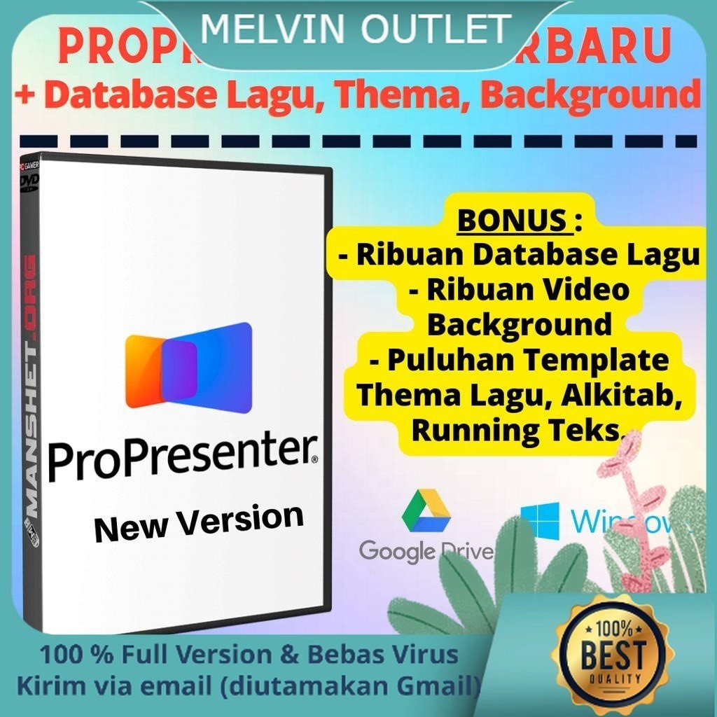 Jual PROPRESENTER v7 (TERBARU - Full Version) + Database Lagu + Video Background + Template ...