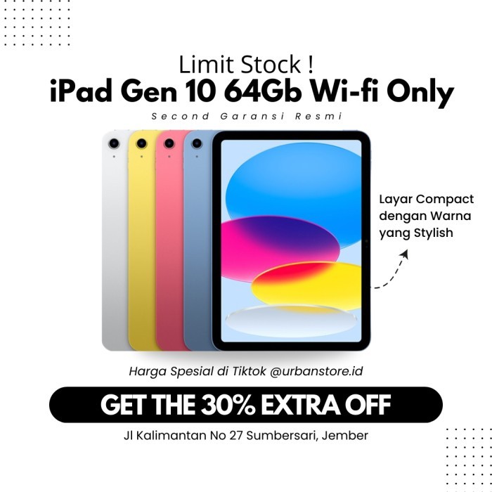 Jual iPad 10th Gen 64GB WiFi - Garansi Resmi | Shopee Indonesia
