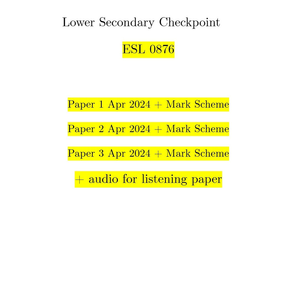 Jual [Hardcopy] Cambridge Lower Secondary Checkpoint ESL April 2024 ...