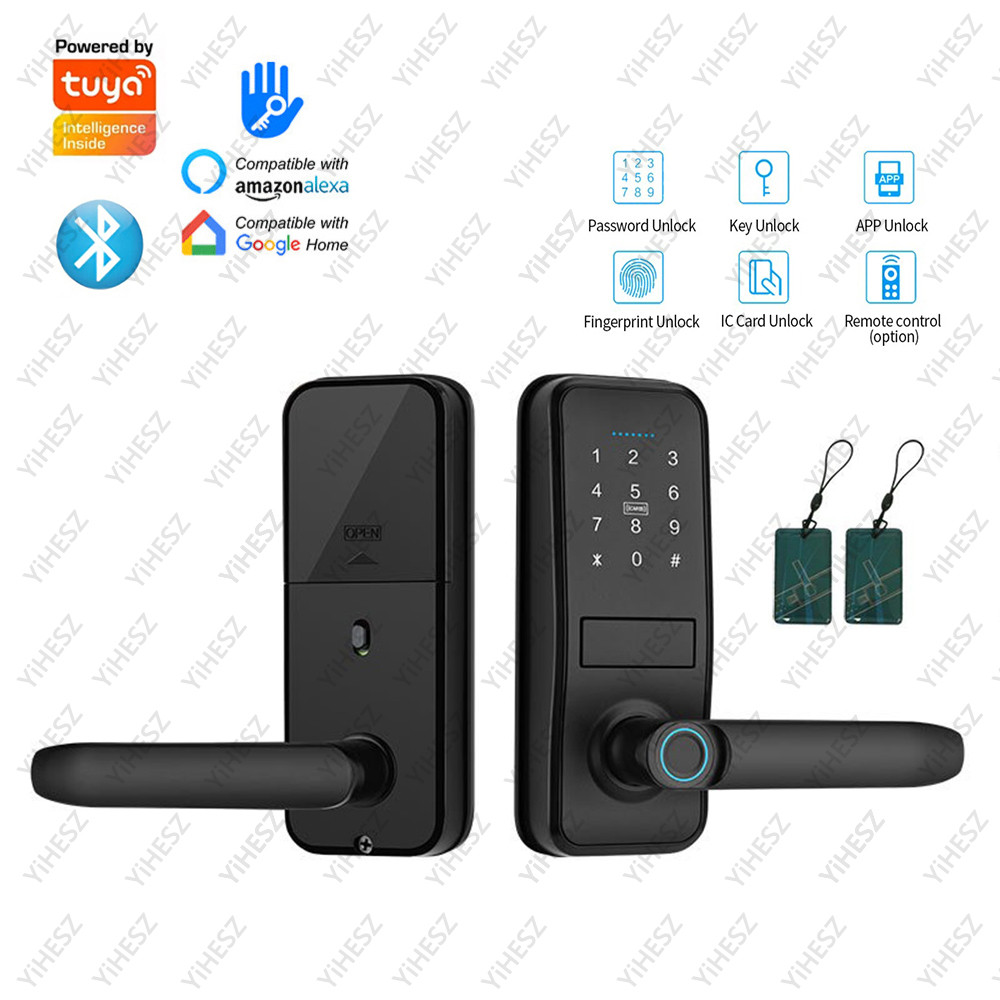 Jual Tuya TTlock Smart Door Lock Fingerprint Door Lock Password Fingerprint IC Card Key APP ...