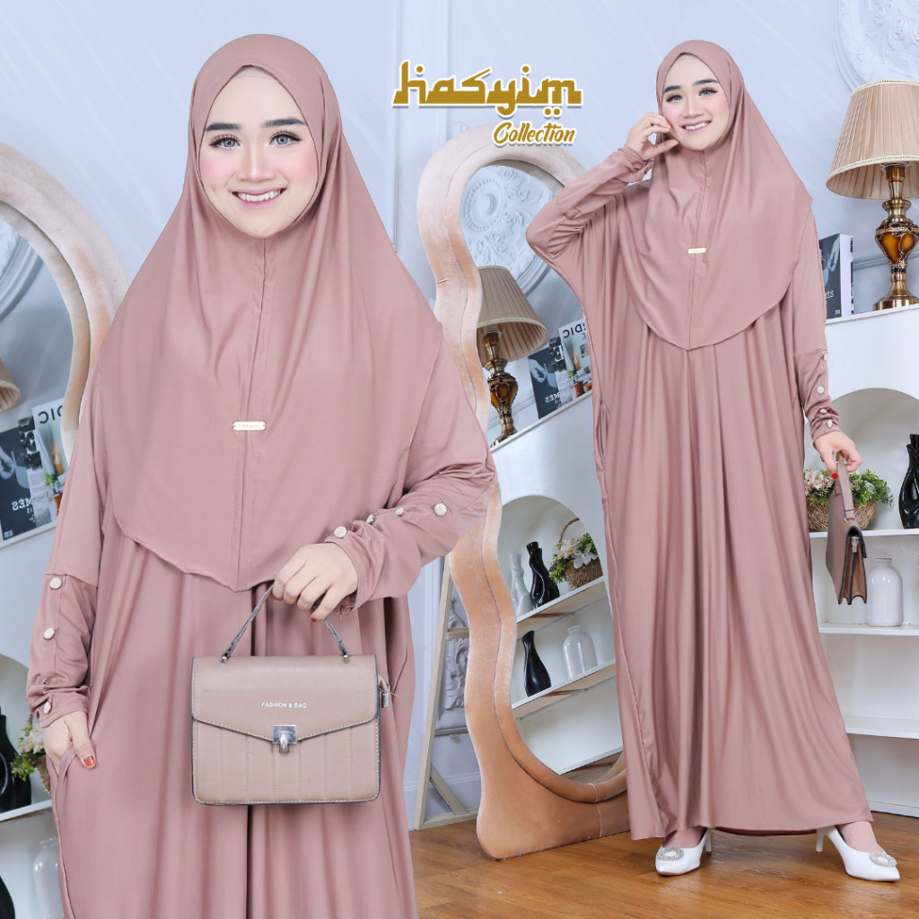 Jual Abaya Set Hijab Gamis Set Jilbab Material Jersy abaya set Basic,gamis plain umrah daily ...