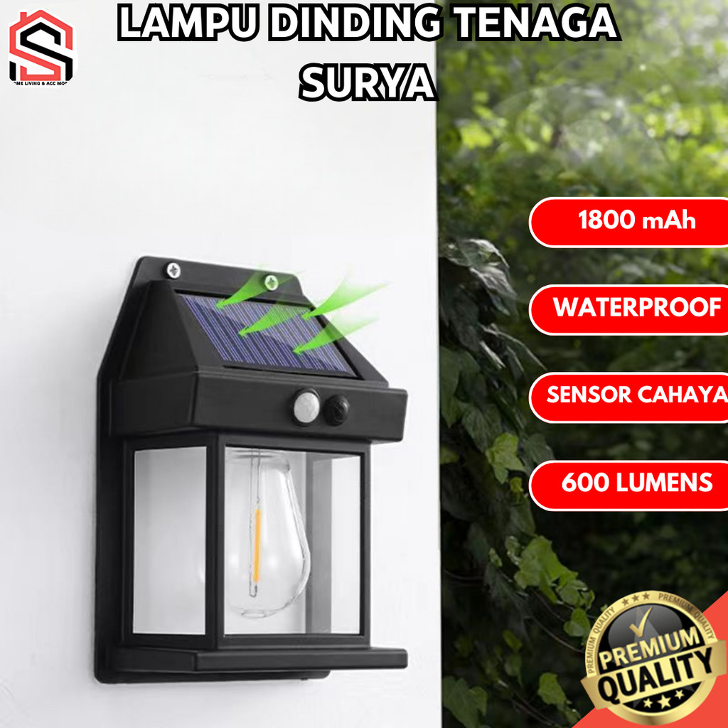 Jual Lampu Tenaga Surya Dinding Waterproof Outdoor 1800 mAh 3 Mode ...
