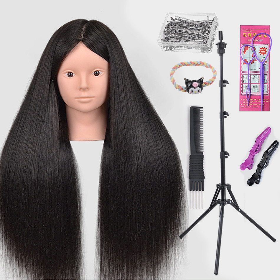 Jual 70%Real Hair Doll Head For Hairstyle Professional Training Head ...