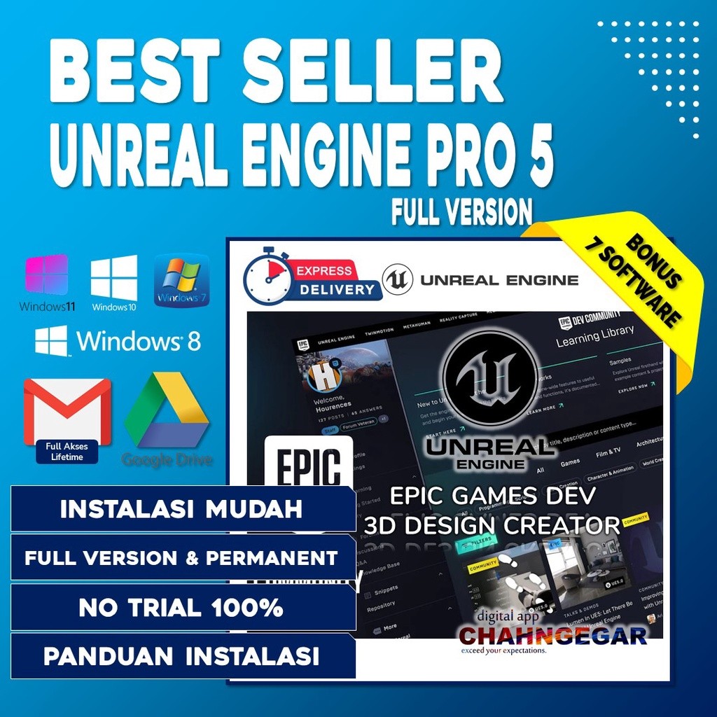 Jual Unreal Engine 5 versi 2024 Full Version Software Design 3D Game Creator aplikasi game ...