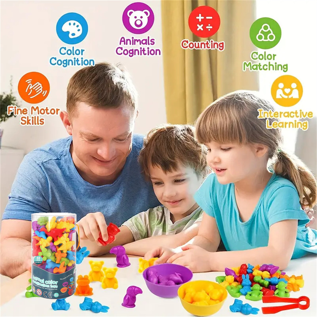 Jual 36/48/56 PCS Mainan Anak Colour Classification Sorting Mengenal ...