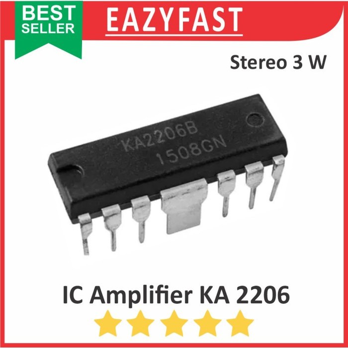 Jual IC Audio Power Amplifier KA2206 KA 2206 B Transistor Chip Ampli Speaker Aktif Sound System ...
