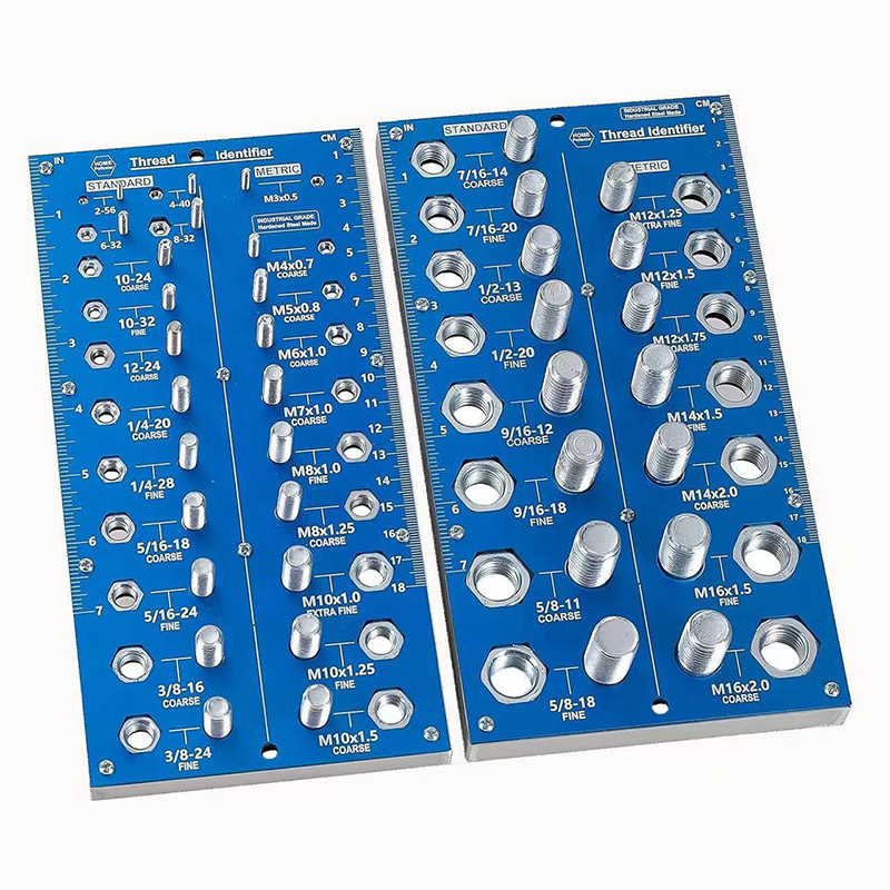 Jual 2 in 1 Nut and Bolt Thread Checker 38 Holes Bolt Size Thread ...