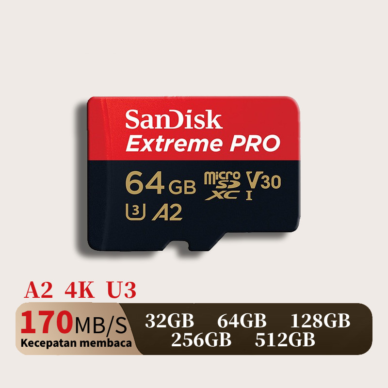 Jual SD micro sd Memory Card Extreme Pro C10 A2 kartu memori card 32GB/64GB/128GB/256GB 170MB/s ...