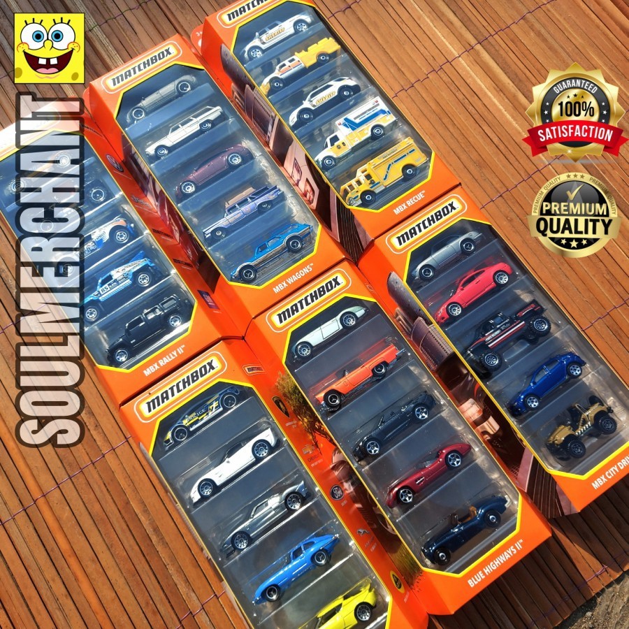 Jual Matchbox Giftpack 5 Pcs MBX Exotic Blue Higways II City Drivers ...