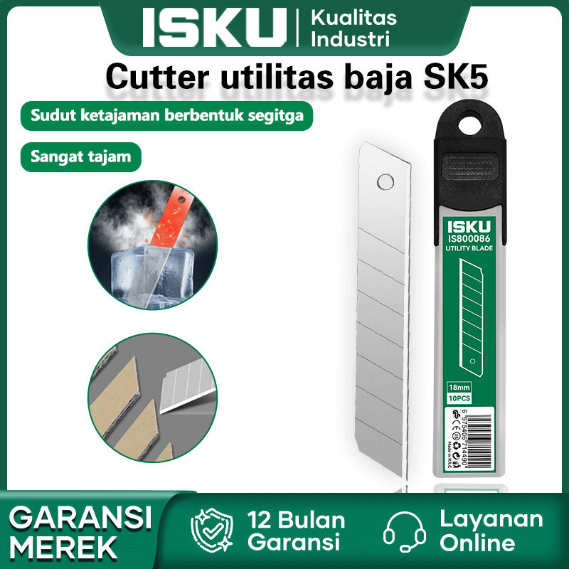 Jual ISKU Cutter Blade Isi SK5 10 pcs Ulang Cutter Anti Karat Isi Ulang ...