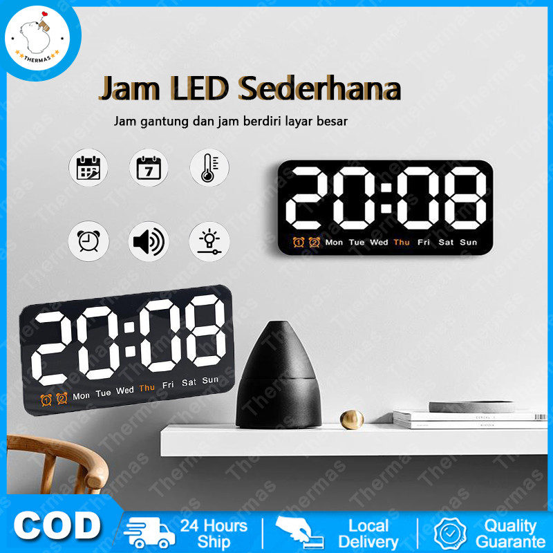 Jual Thermas Jam elektronik LED besar dengan tampilan yang jelas jam ...