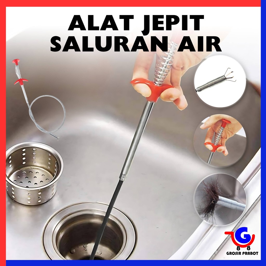 Jual Kawat Jepit Pembersih Saluran Air Wastafel Pipa Mampet Alat Penjepit Kotoran Sink Toilet ...
