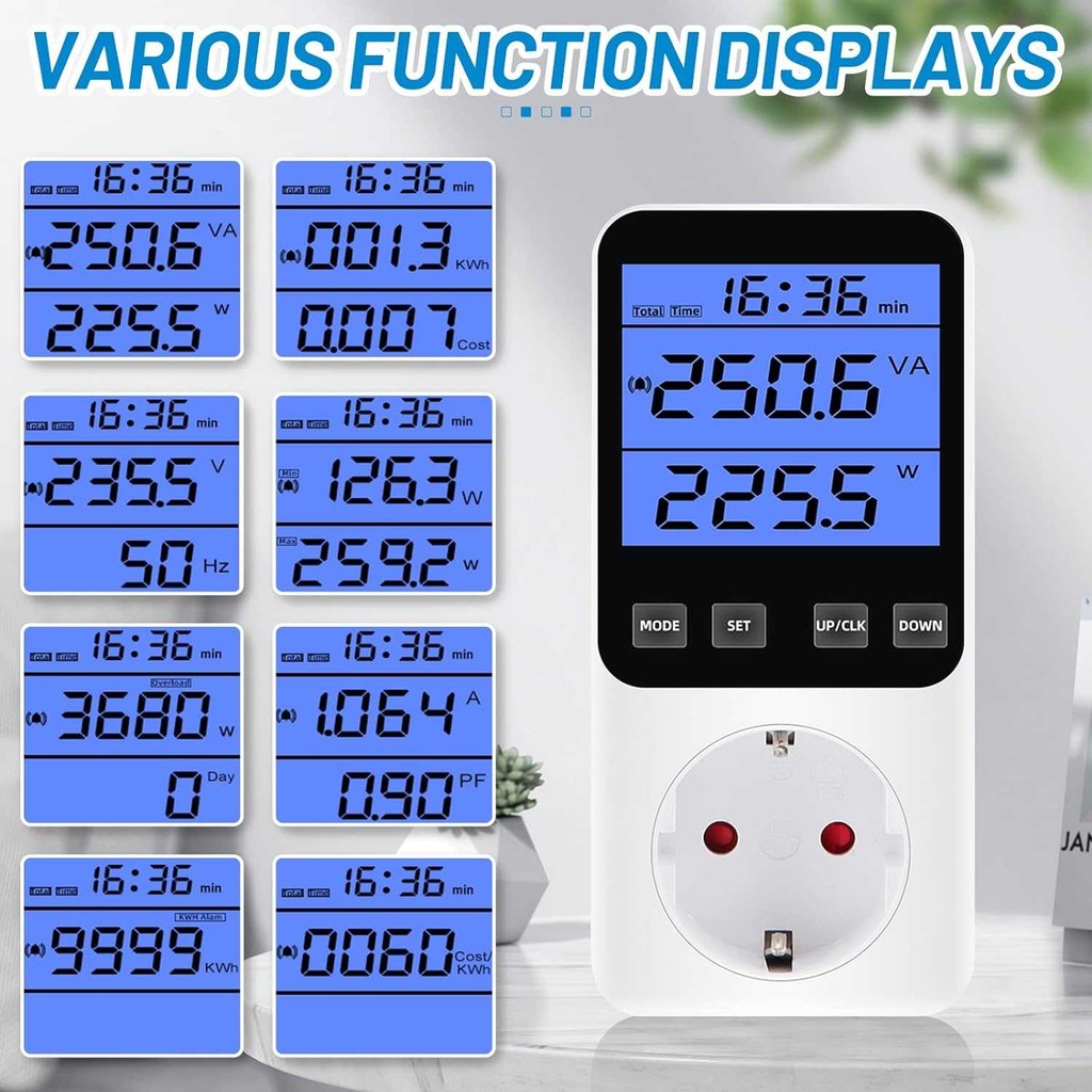 Jual Stop Kontak Watt Meter: Monitor penggunaan listrik dengan alarm ...