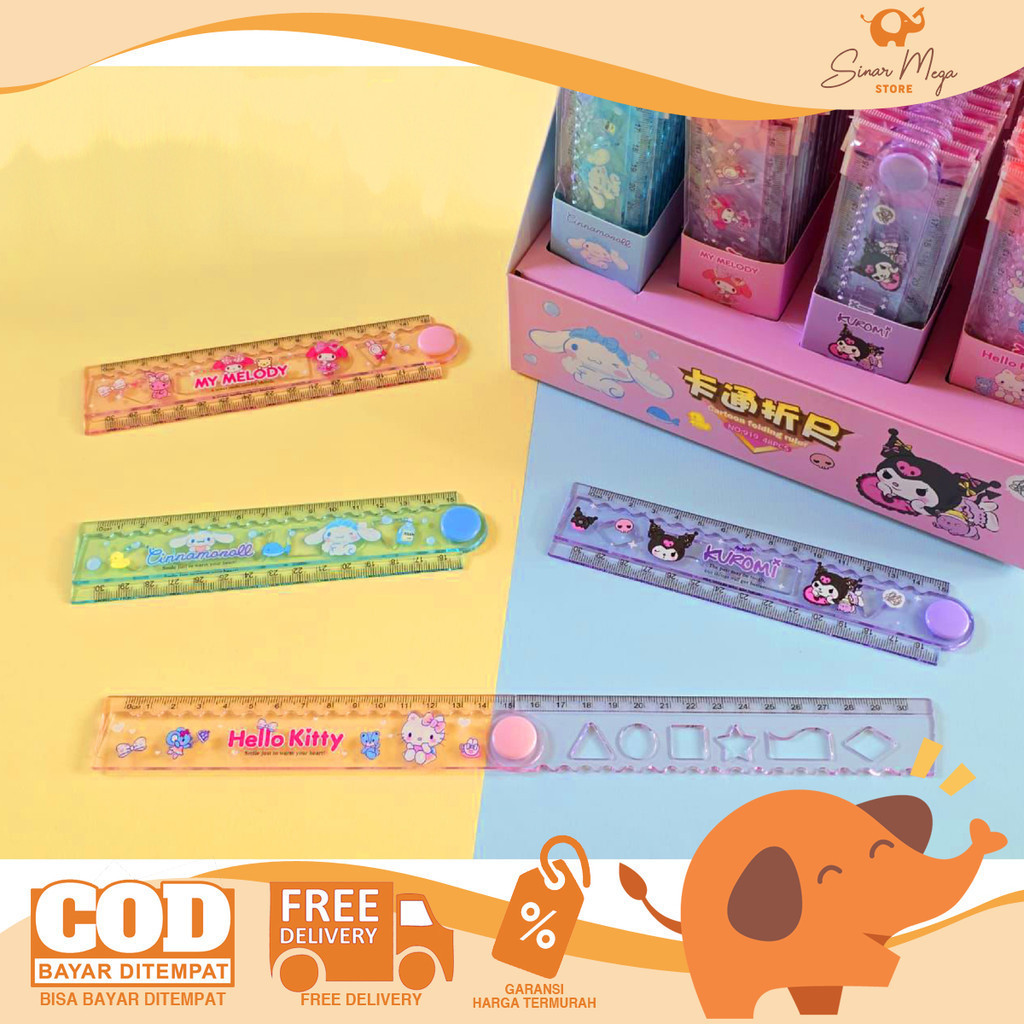Jual Fancy Penggaris Lipat Motif Sanrio 30cm Foldable Ruler Motif ...