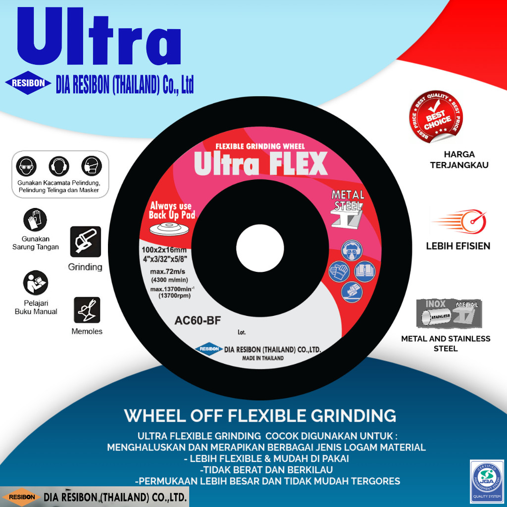 Jual 1 KARDUS BATU GERINDA ULTRA FLEXIBLE GRINDING TIPE GC60 100mm (4 ...