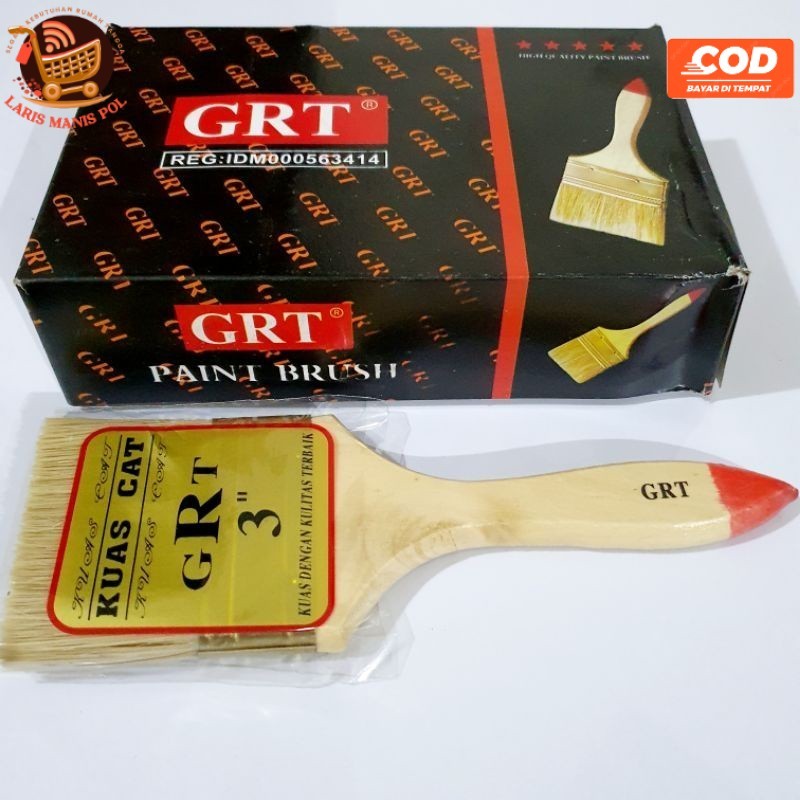 Jual LMP Kuas Cat Kayu Besi Tembok GRT 3" 3 Inch Termurah 3 Inci 3 ...