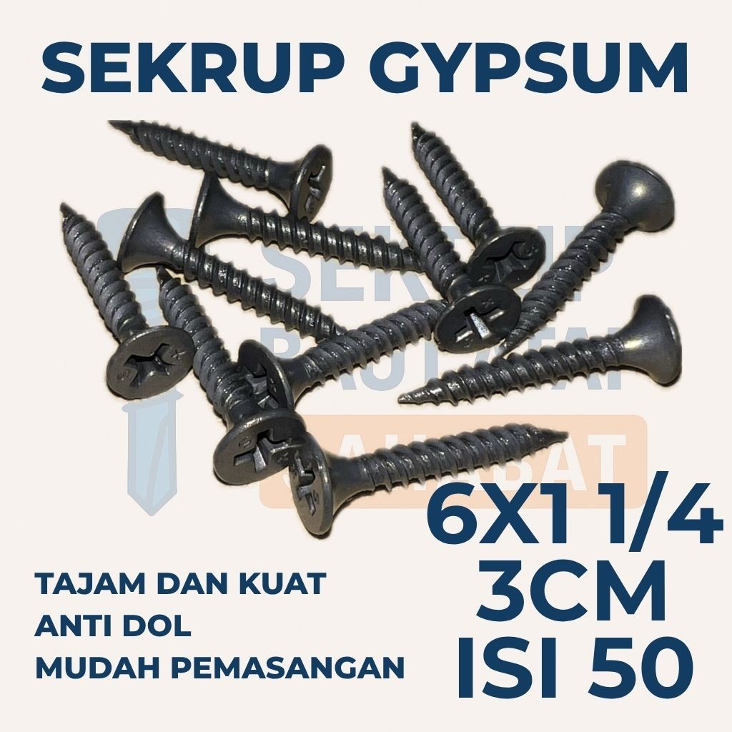 Jual SEKRUP GYPSUM 3CM 6X1 1/4 (ISI 50 PCS) | Shopee Indonesia