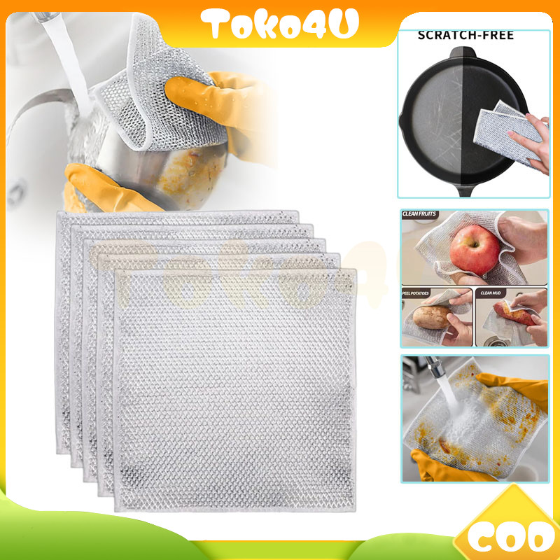 Jual 10PCS lap handuk kawat pencuci piring pembersih dapur serbaguna ...