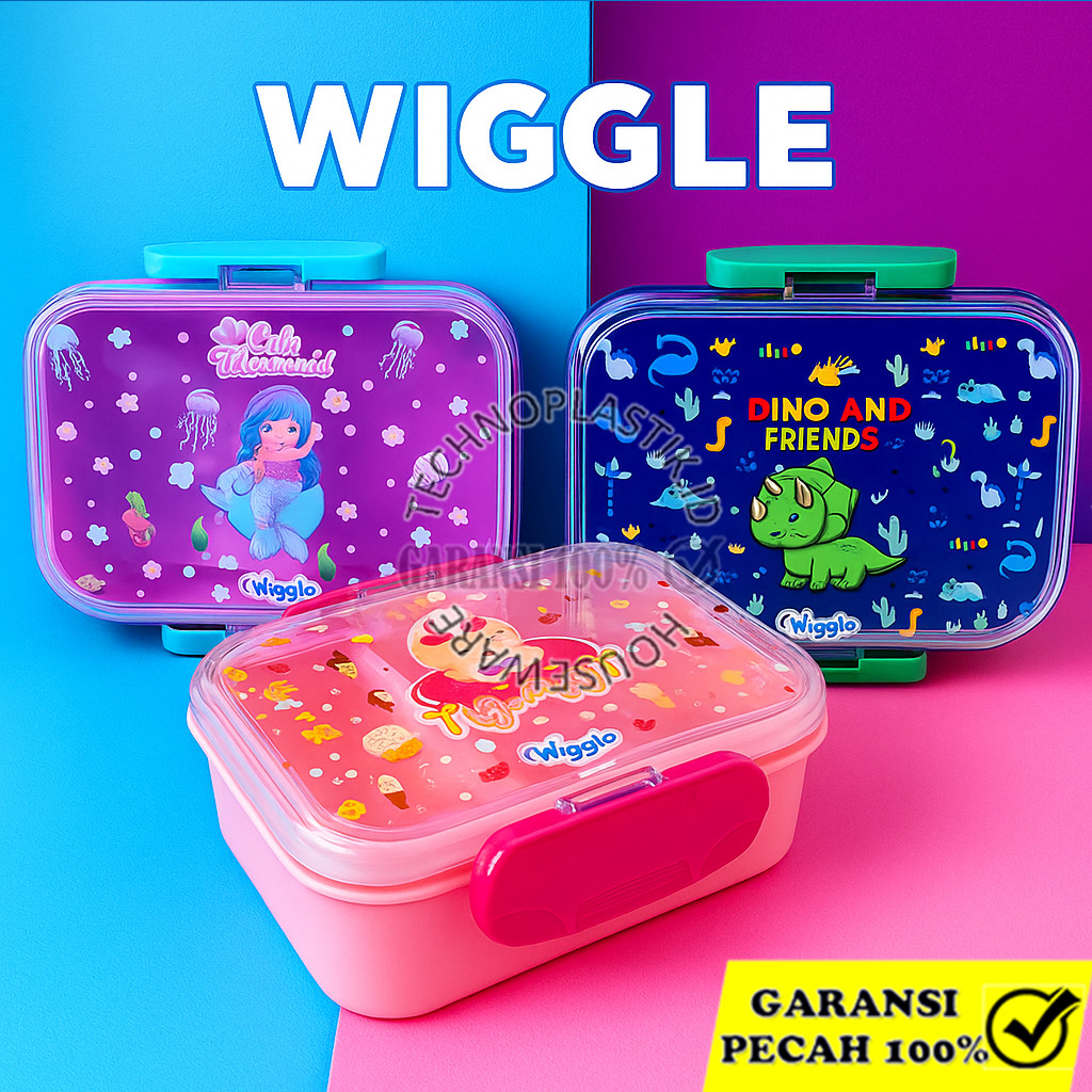 Jual Kotak Bekal Anak WIGGLE Lunch Box Terbaru Design - CHEERFUL DINO ...