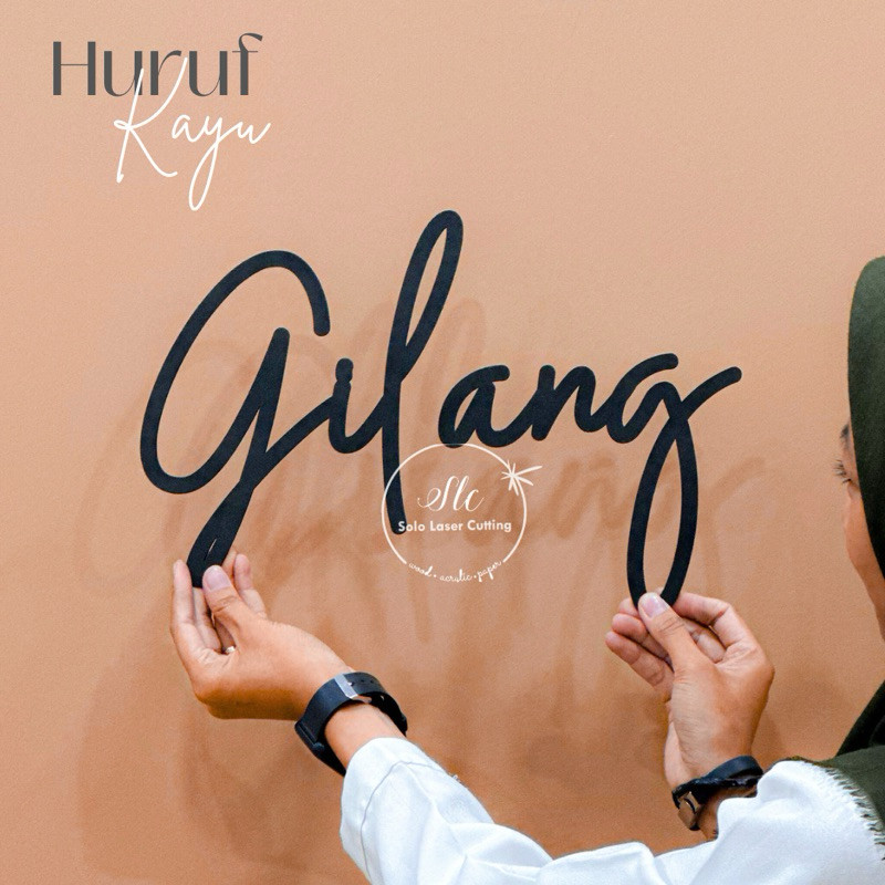 Jual HARGA PER HURUF Custom Huruf kayu tinggi 8 cm - tulisan / hiasan ...