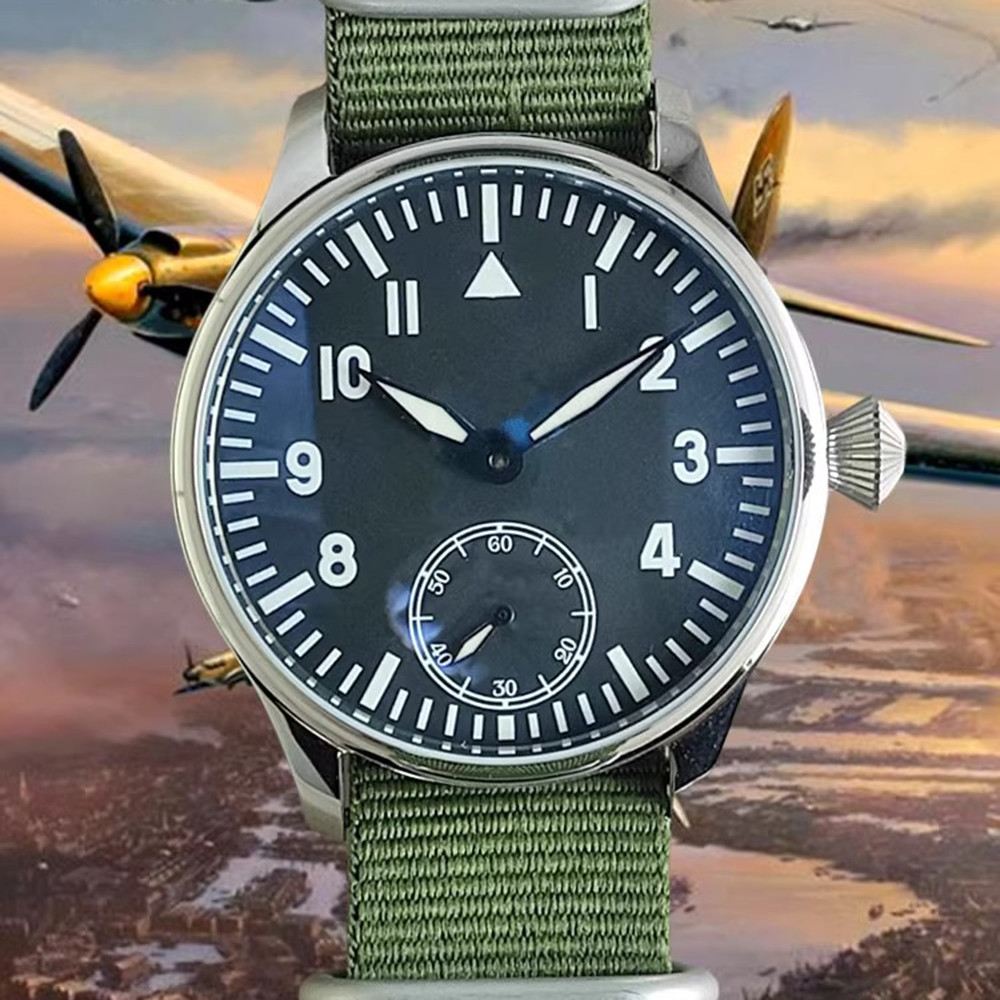 Jual Men's Manual Military Mechanical Watch Sterile Dial German Seagull ...