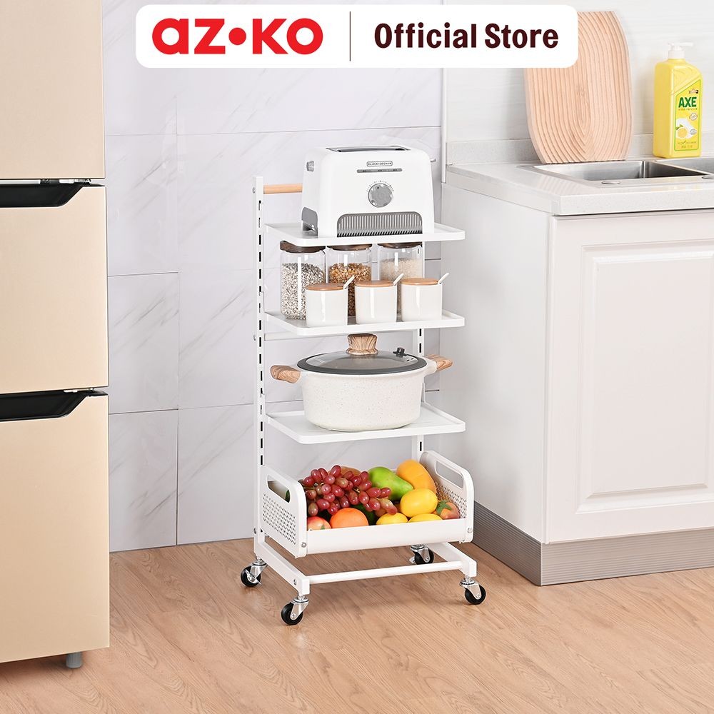 Jual AZKO Stora Rak Troli 4 Tingkat Adjustable - Putih Tempat ...