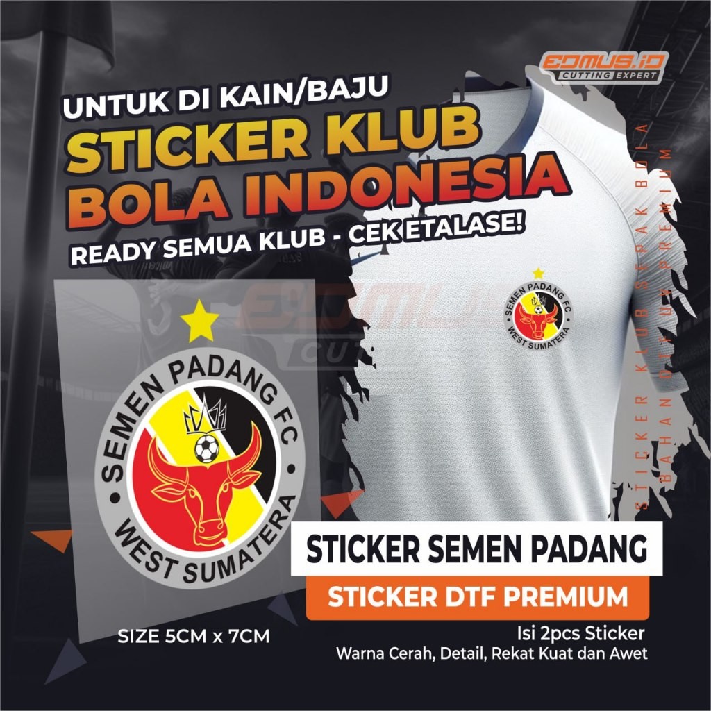 Jual STICKER SEMEN PADANG untuk baju/kain - Sticker DTF Seri Klub Bola ...