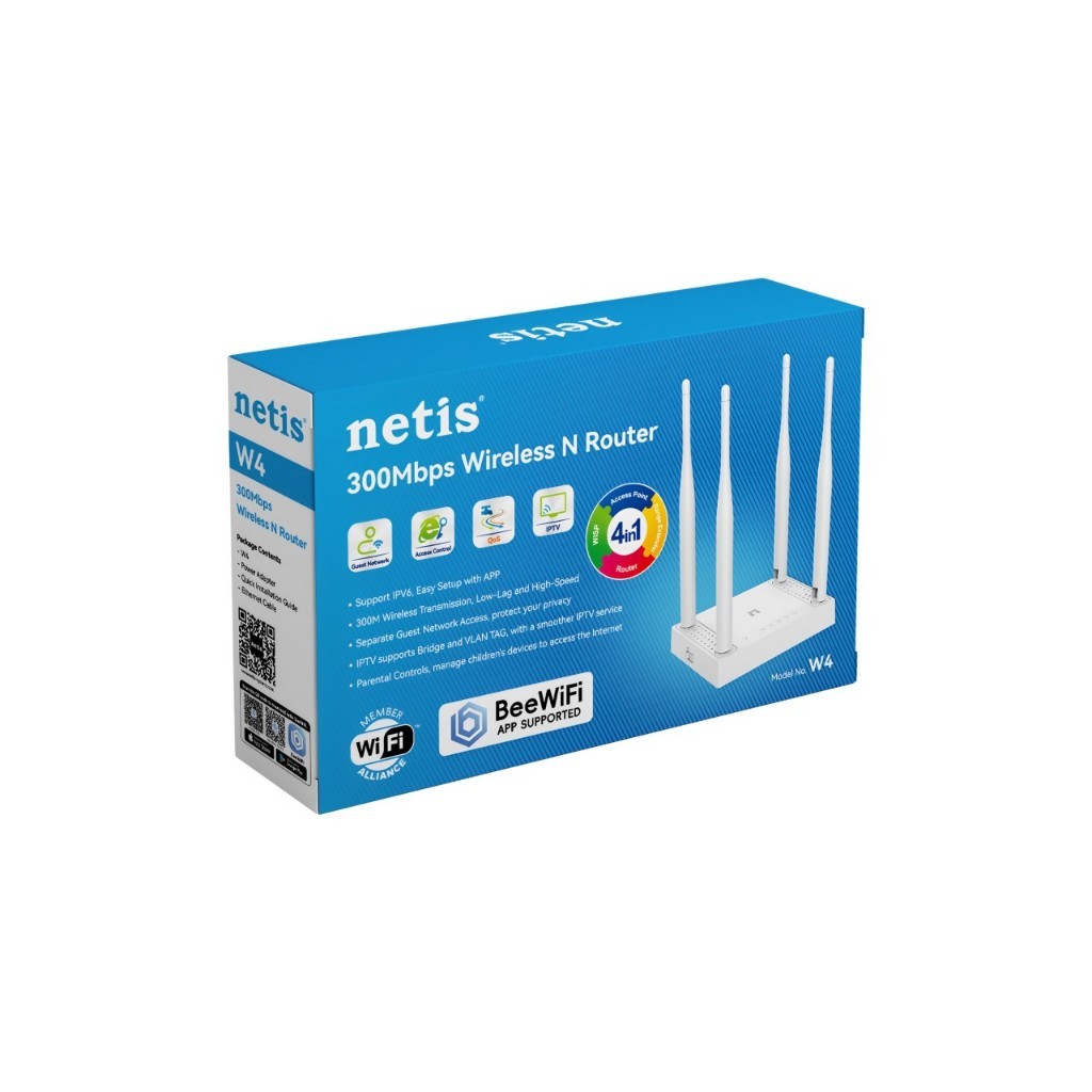 Jual NETIS W4 N300 300Mbps Multi-Mode Wireless Router | Shopee Indonesia
