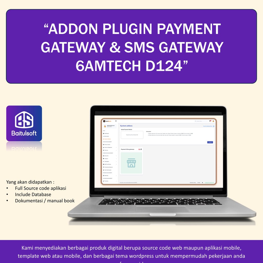 Jual D124 - 6AMTECH PAYMENT & SMS GATEWAY ADDON | Shopee Indonesia