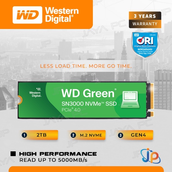 Jual WD Green SSD SN3000 M.2 Pcie Gen4 Nvme 2280 2TB - M2 2 TB | Shopee Indonesia
