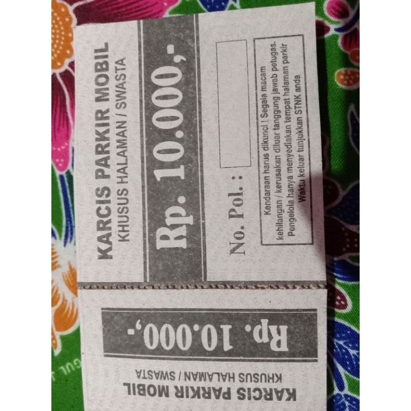 Jual Cetak Karcis Parkir mobil 10k banyak variasi Murah | Shopee Indonesia