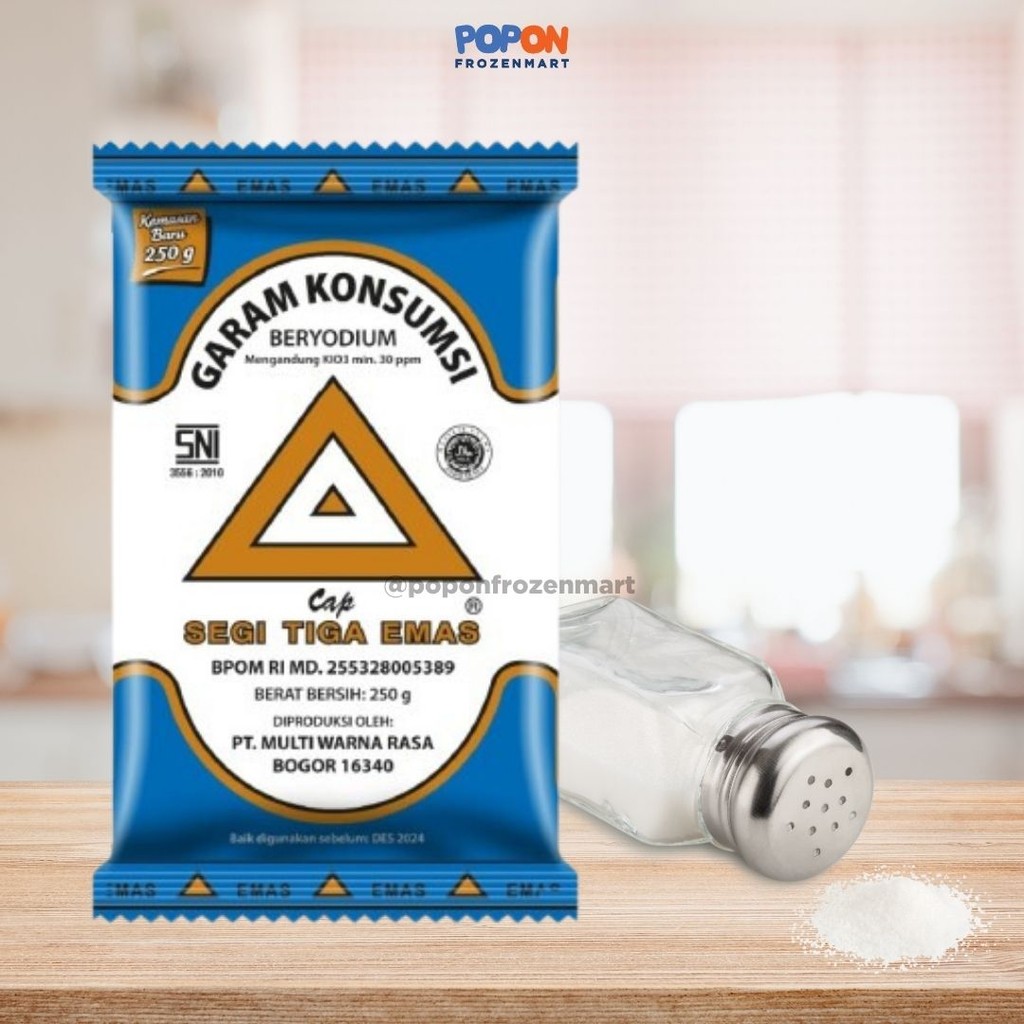 Jual Garam Konsumsi Cap Segi Tiga Emas 250 Gr | Shopee Indonesia