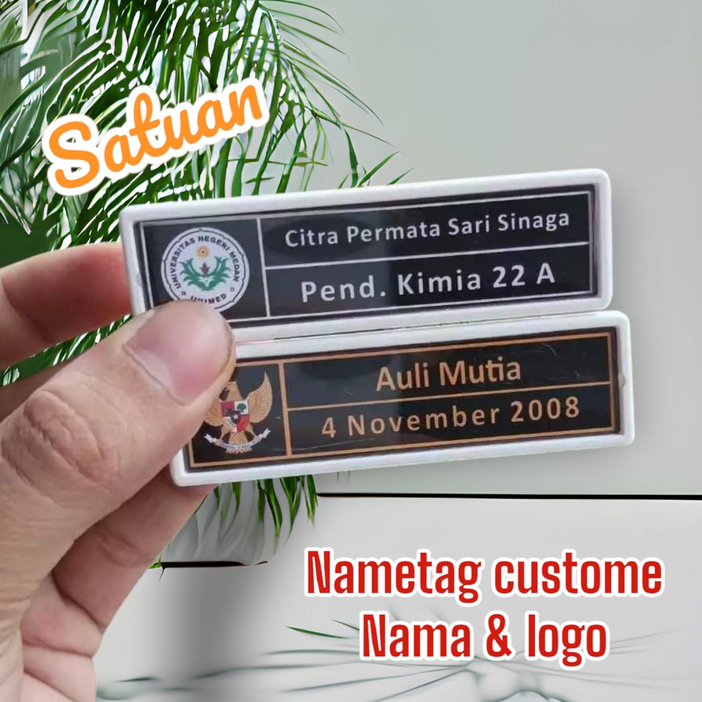 Jual Name Tag Custom Nama + Logo Free Design / Nama Dada / Papan Nama ...