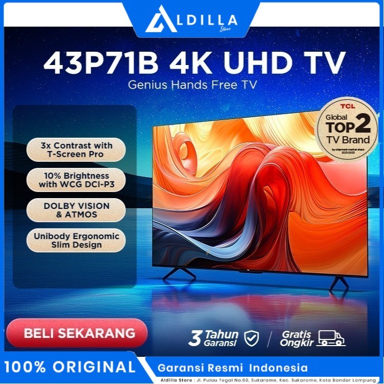 Jual TCL 43 Inch P71B Google TV 4k- Smart UHD - T-Screen - HDR 10 ...