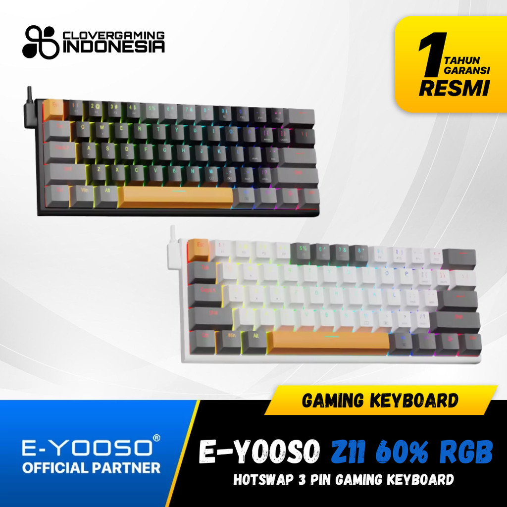 Jual E-YOOSO Z-11 Z11 RGB 60% Mechanical Gaming Keyboard Wired Eyooso Z ...