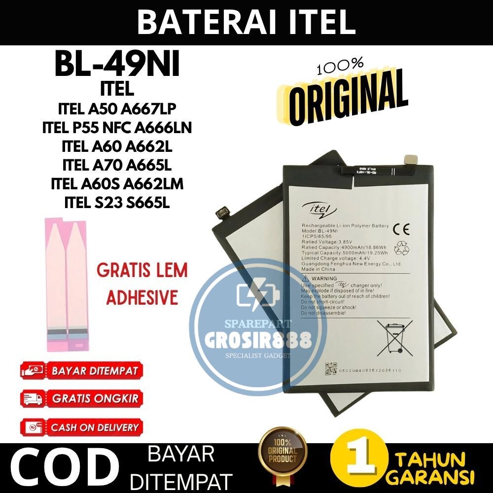 Jual BATERAI ITEL S23 S665L / A50 A667LP / A60 A662L / A60S A662LM / A70 A665L / P55 NFC A666LN ...