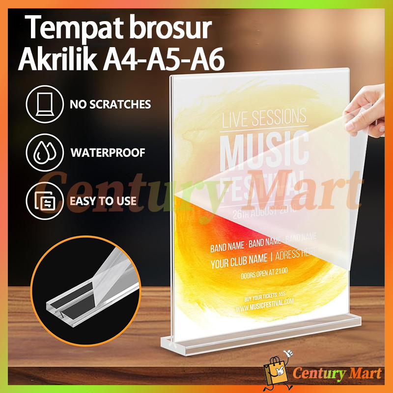 Jual CM Tempat brosur Akrilik A4-A5-A6/ Tent card Akrilik / Tent holder ...