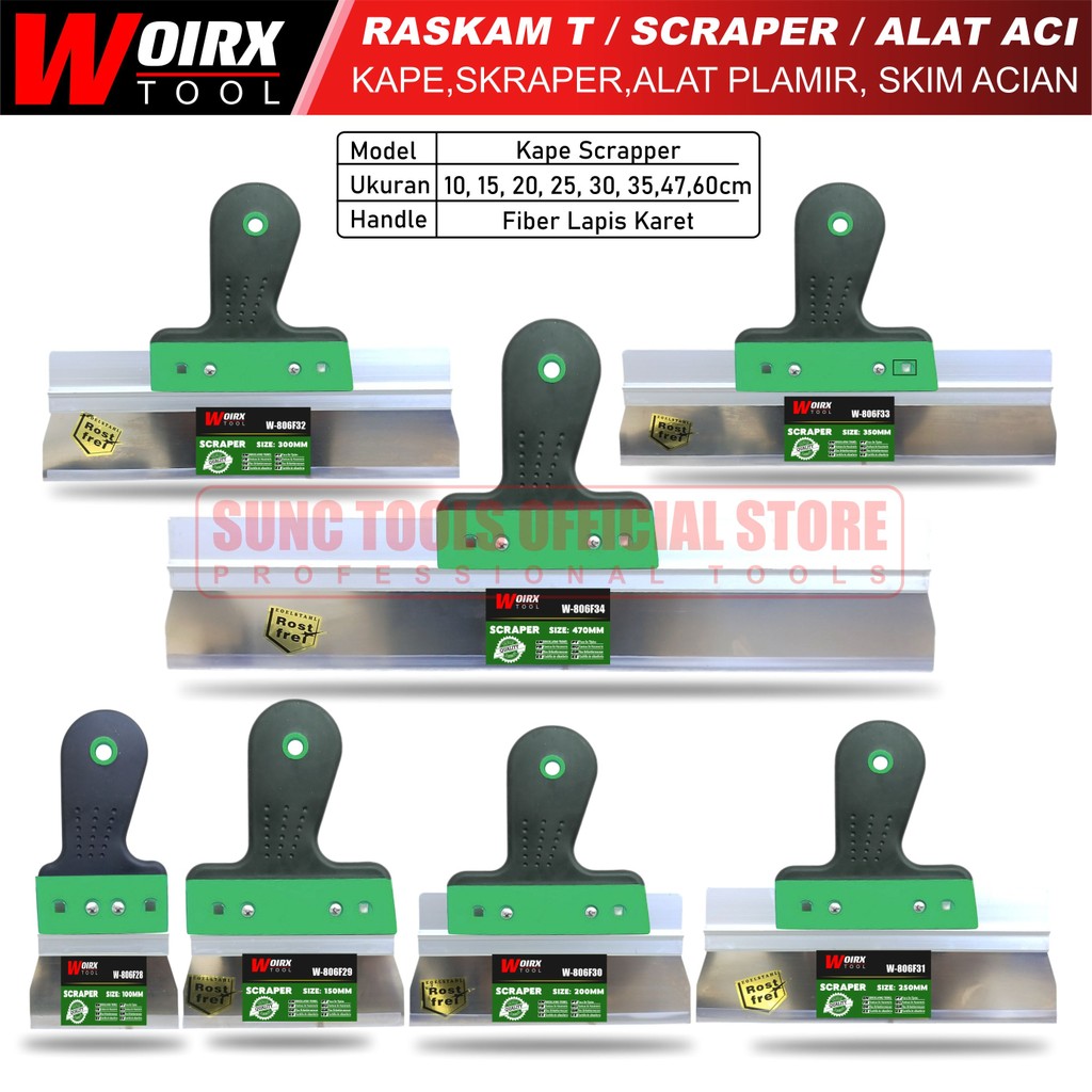 Jual Raskam T Scraper Alat Plamir Alat Skim Acian 10cm 15cm 20cm 25cm ...