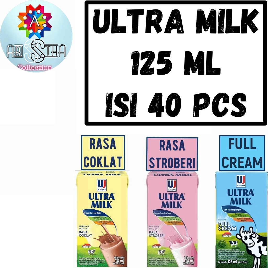 Jual Ultra Milk Susu UHT 125 ML 1 Dus isi 40 Pcs | Shopee Indonesia