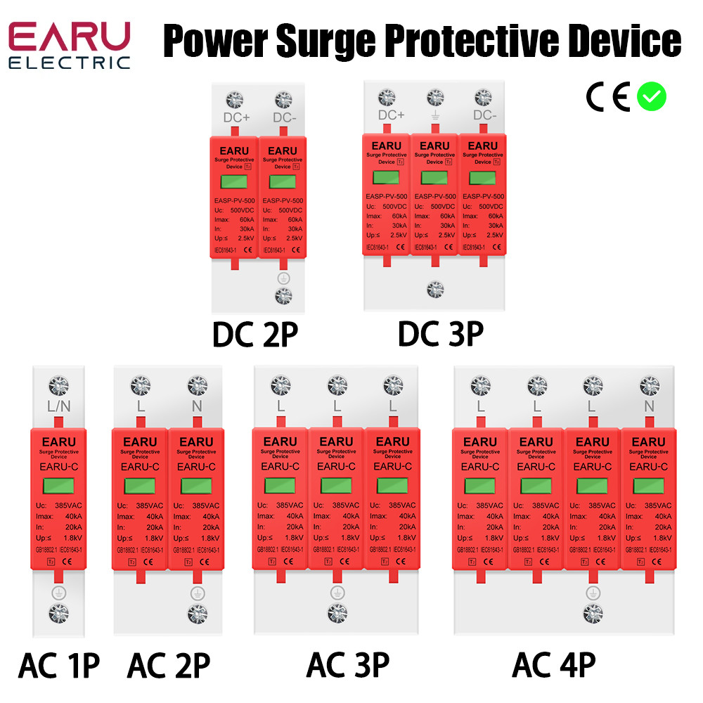 Jual Power Surge Protective Device SPD Arrester Low Voltage House 1/2/3 ...