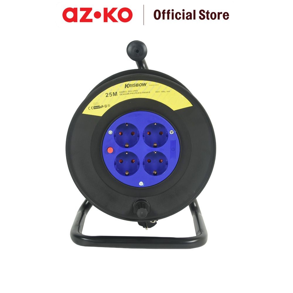 Jual AZKO Krisbow Kabel Roll 25 mtr Cable Reel Terminal Colokan Listrik ...
