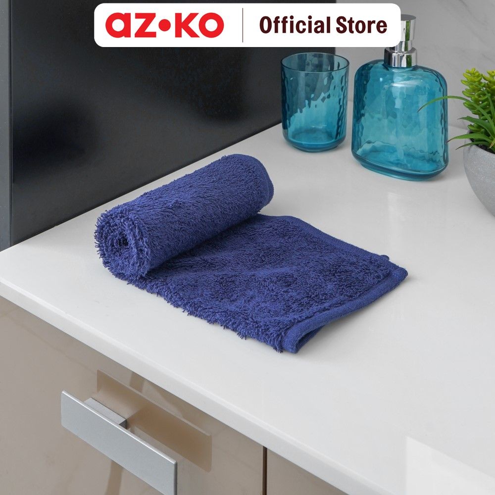 Jual AZKO Ataru 30X50 cm Handuk Kecil Plain Guest Katun - Biru Navy ...